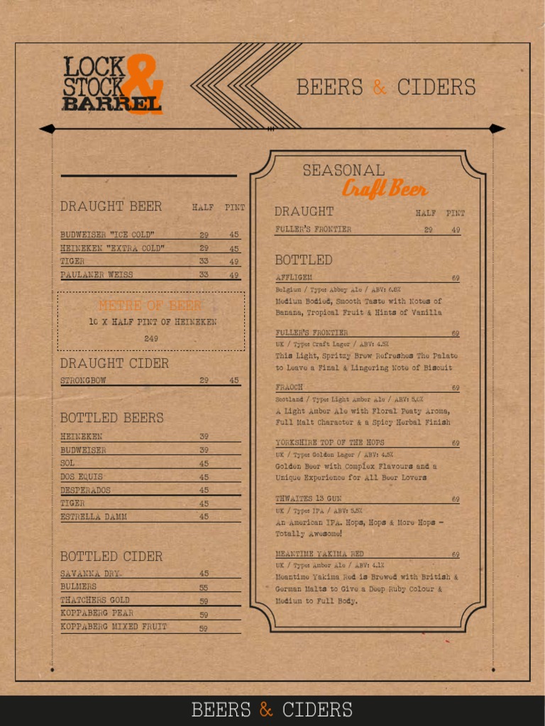 LSB Drinks Menu | PDF | Beer | Ale