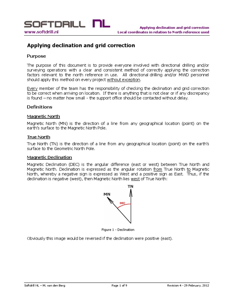 Declination and Grid Correction Guide | PDF | Coordinate System | Latitude