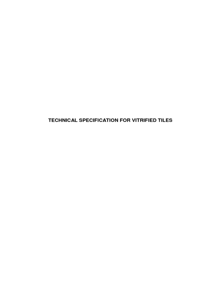 Technical Specifications for Installing Vitrified Porcelain Floor Tiles ...