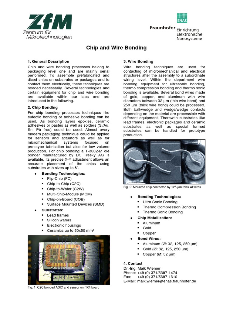 Chip and Wire Bonding Techniques | PDF | Wafer (Electronics ...