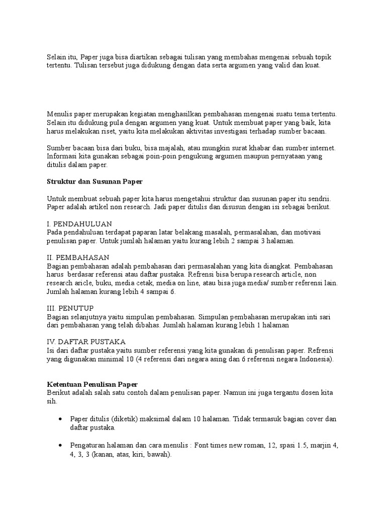Pedoman Penulisan Paper | PDF