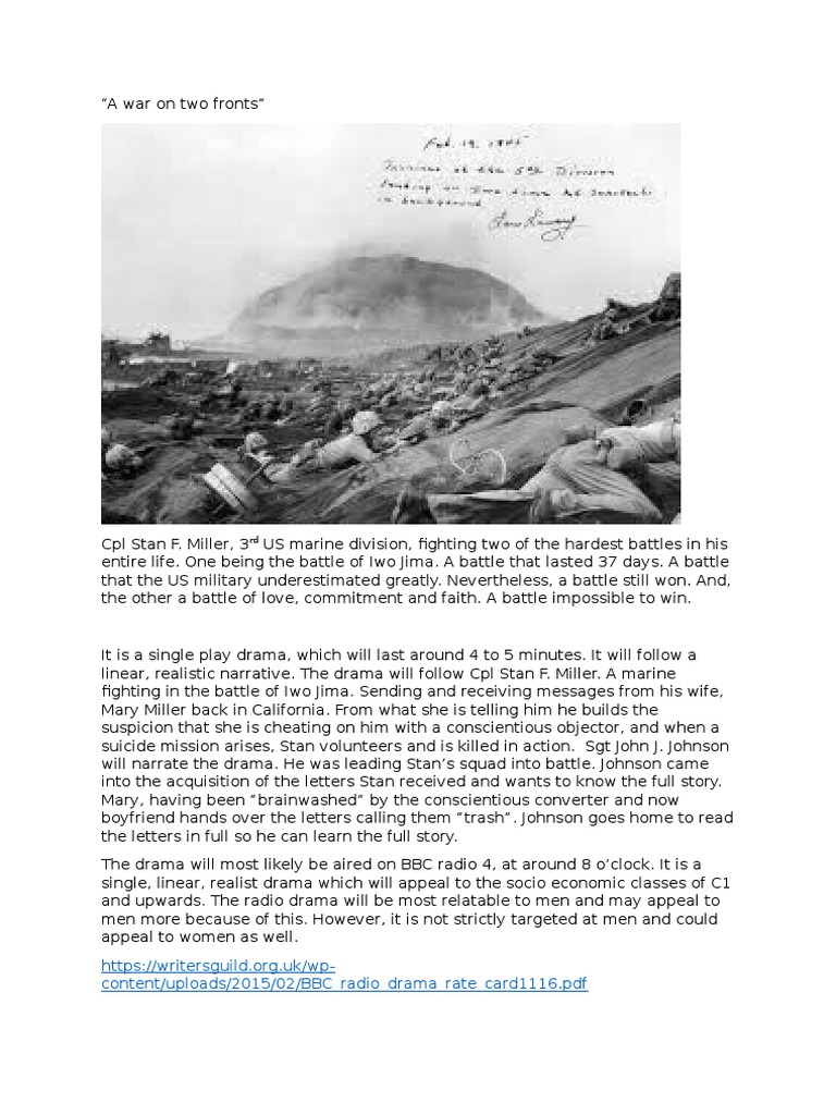 A War On Two Fronts Treatment | PDF | Iwo Jima | Battle Of Iwo Jima