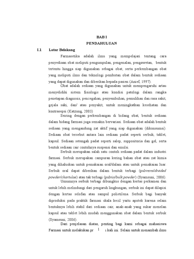Bab I Pendahuluan I.1 Latar Belakang: Powder/chartulae) Atau Tak ...
