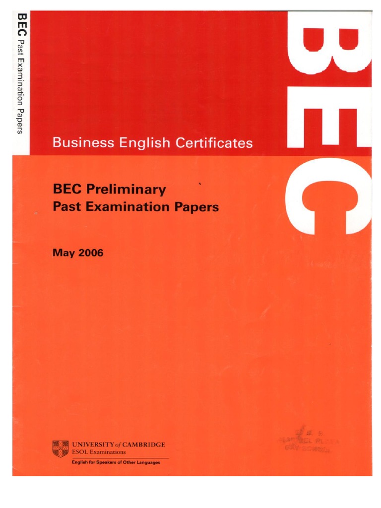 BEC May 2006-Test | PDF