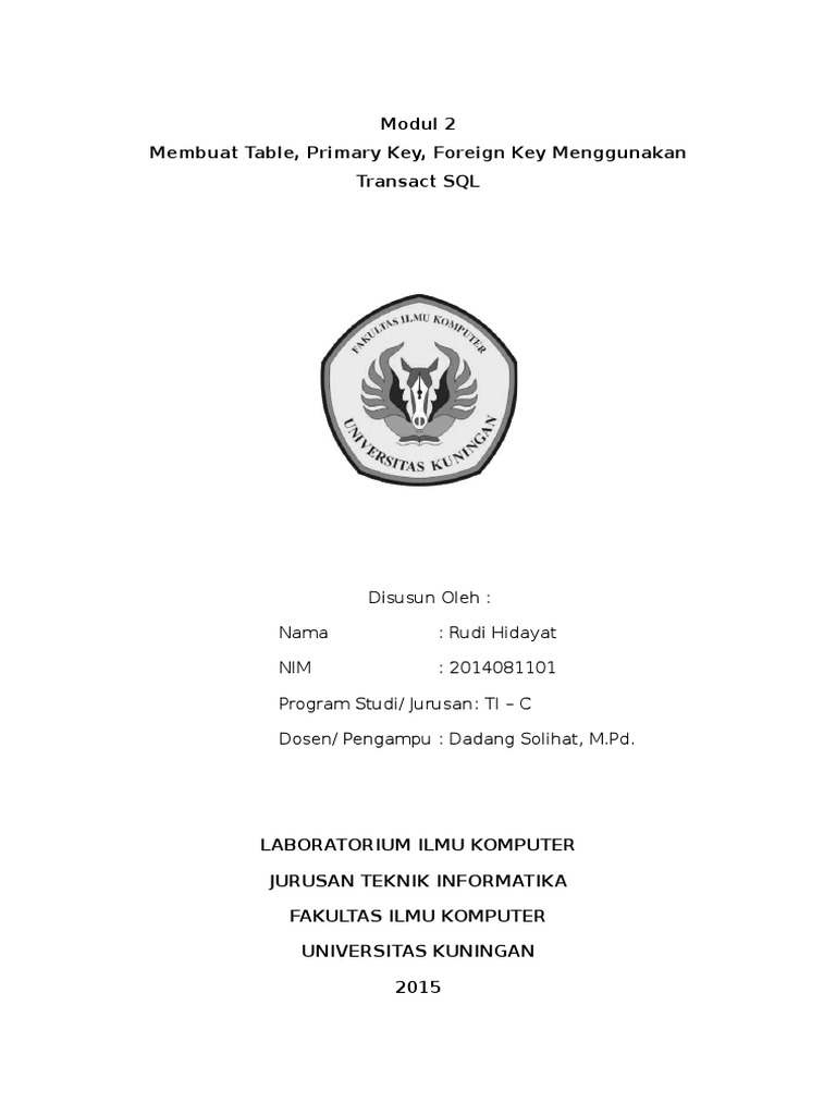 Laporan Modul 2 Praktikum Basisdata | PDF