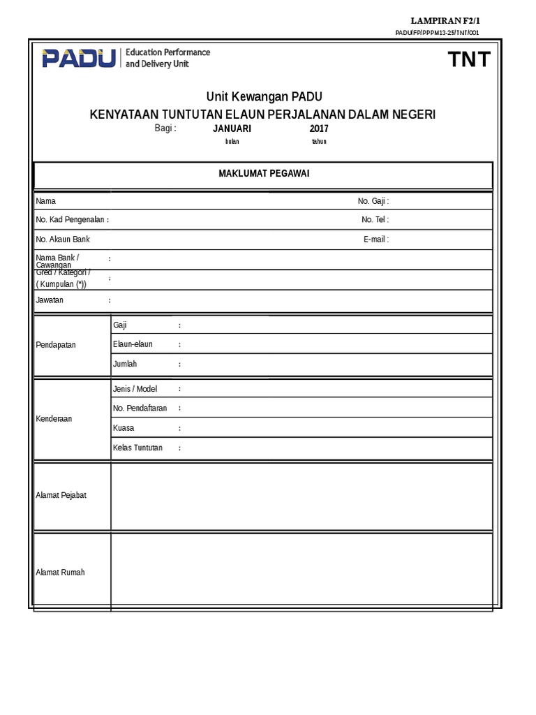 Borang TNT Padu1 | PDF