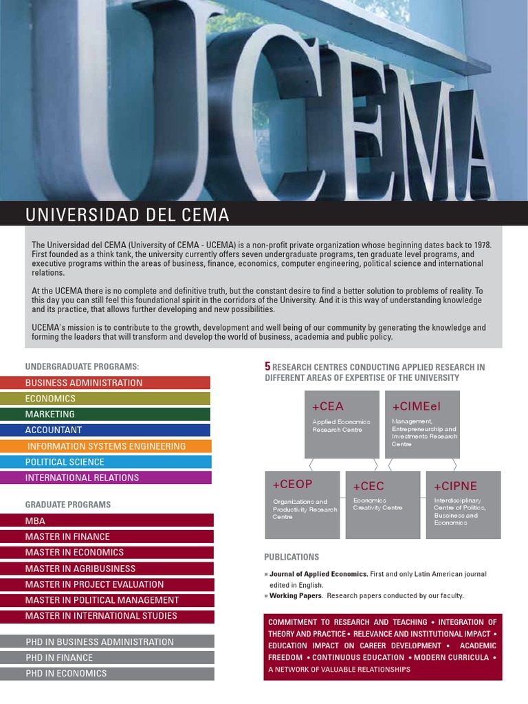 Universidad Del Cema: +cea +cimeel | PDF | Master Of Business ...