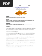 Goldfish Homeostasis Lab | PDF | Temperature | Data