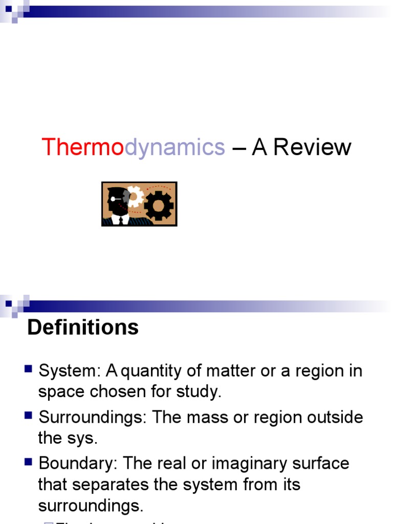 1 Lecture (A Thermodynamic Review) | PDF | Heat | Second Law Of ...