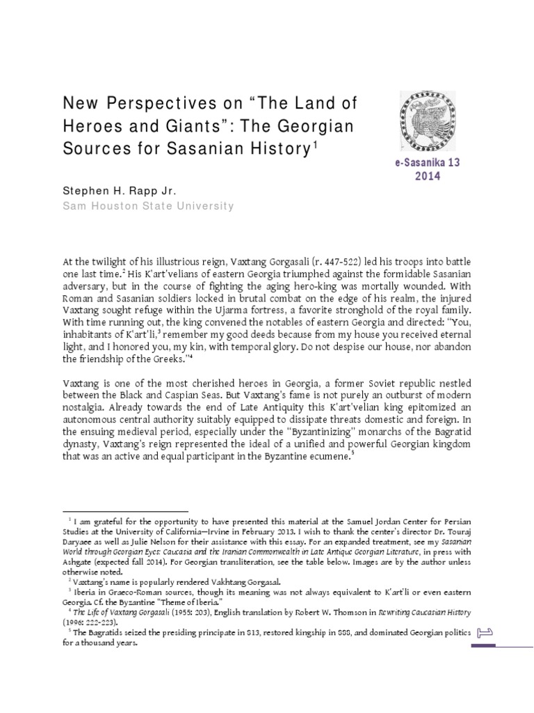 New Perspectives On 'The Land of Heroes and Giants' The Georgian ...