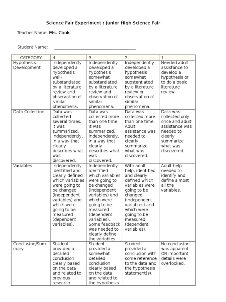 Science Fair Experiment | PDF | Observation | Experiment