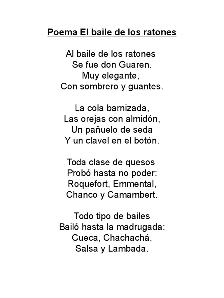 Poema: El baile de los ratones | PDF
