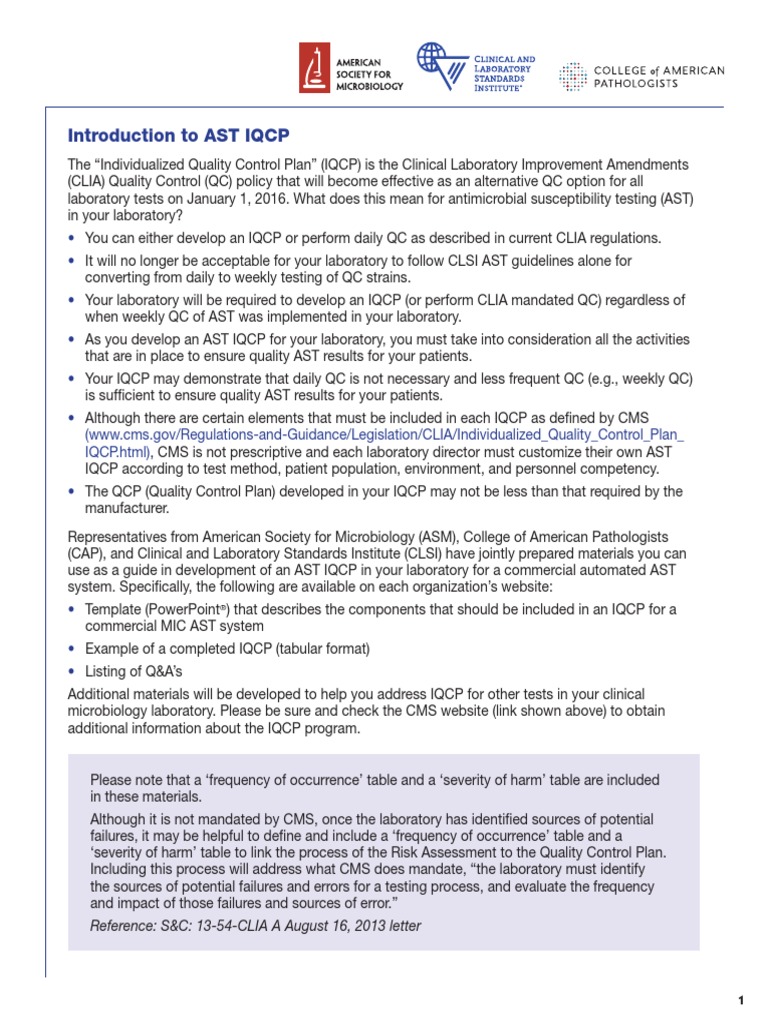 CLSI IQCP MicroInfo | PDF | Risk Assessment | Risk