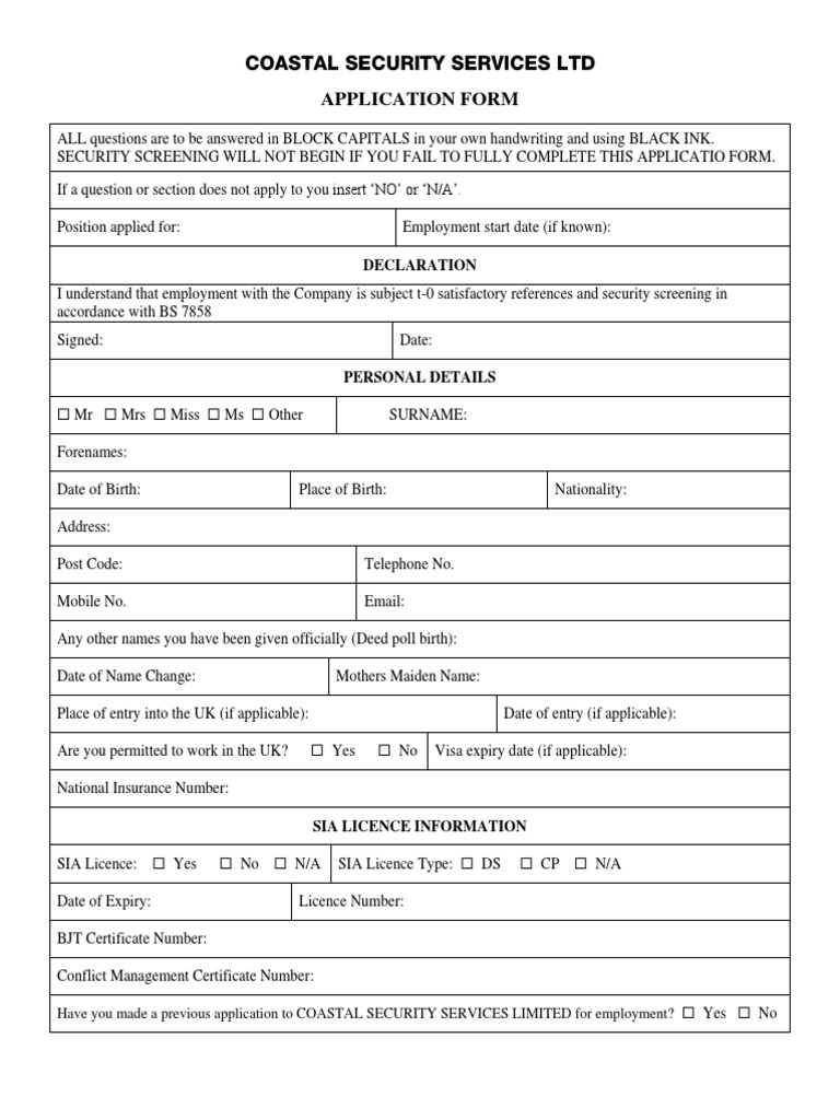 Application Form: Declaration | PDF | Driver's License | Substance Abuse