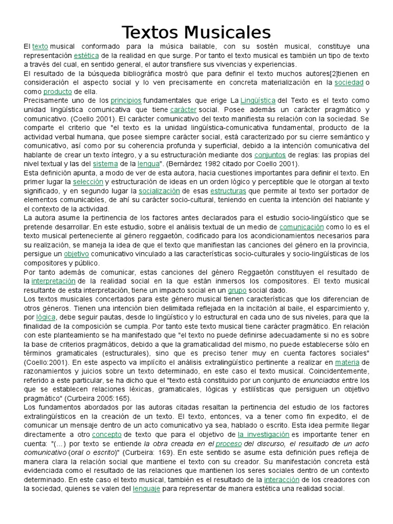 Textos Musicales | Bailes | Comunicación