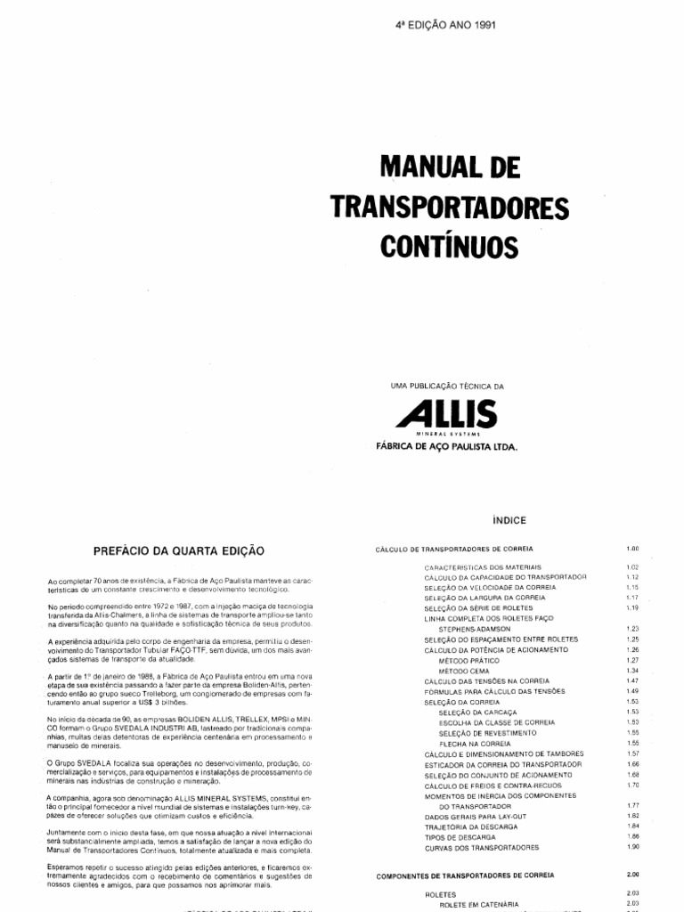 Manual de Transportadores Contínuos | PDF