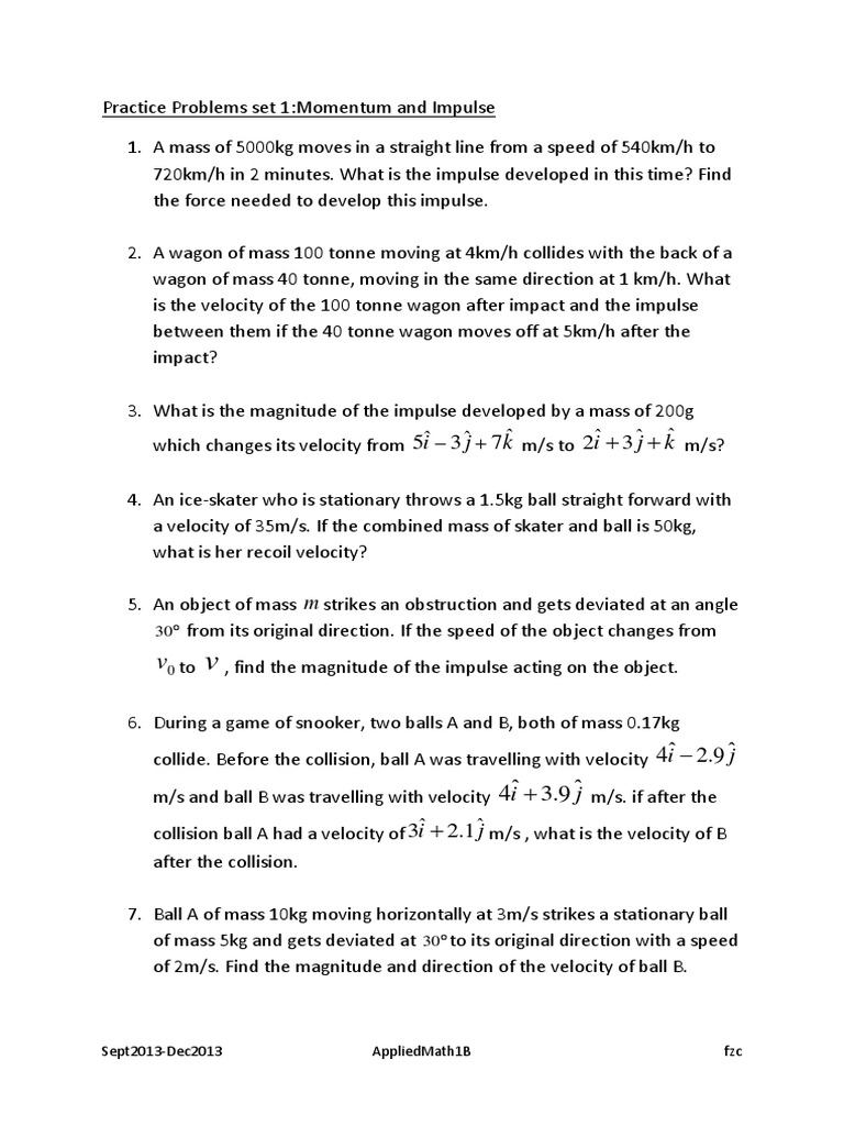 ProblemSet1 Momentum | PDF