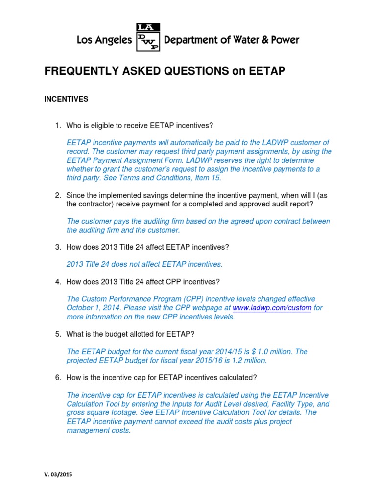 EETAP FAQs | PDF | Energy Conservation | Audit