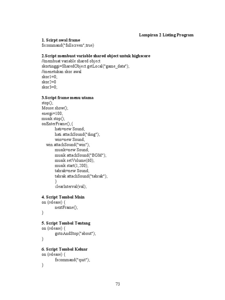 Lampiran 2 Script | PDF