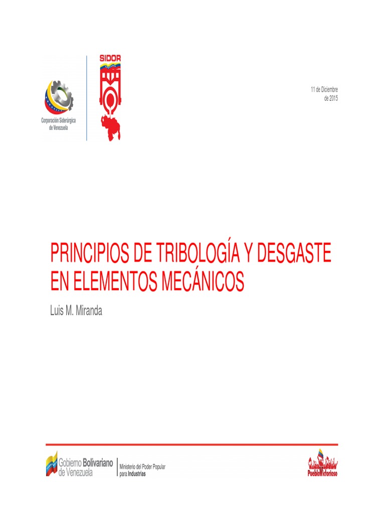 Principios de Tribología y Desgaste | PDF | Fricción | Lubricante