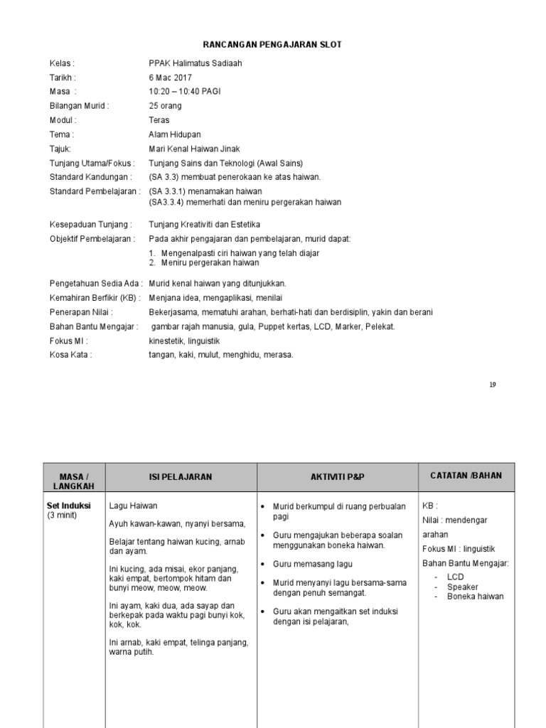 CONTOH RPS Aktiviti Kelas | PDF | Seni & Disiplin Bahasa
