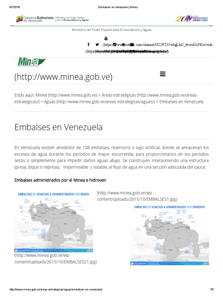 Principales embalses en Venezuela | PDF | Reservorio | Represa