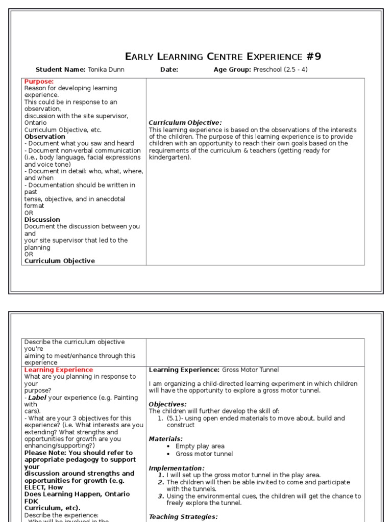 Early Learning Centre Experience 9 | PDF | Education Theory | Curriculum