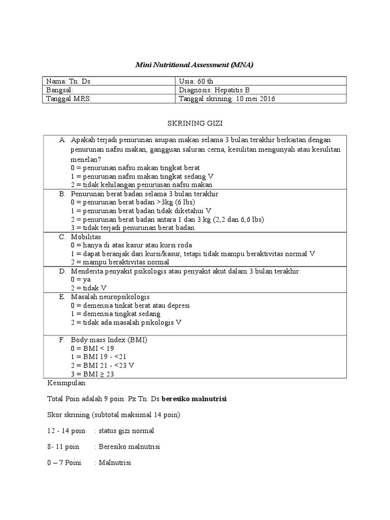 Formulir Skrining Gizi Mna - Perumperindo.co.id