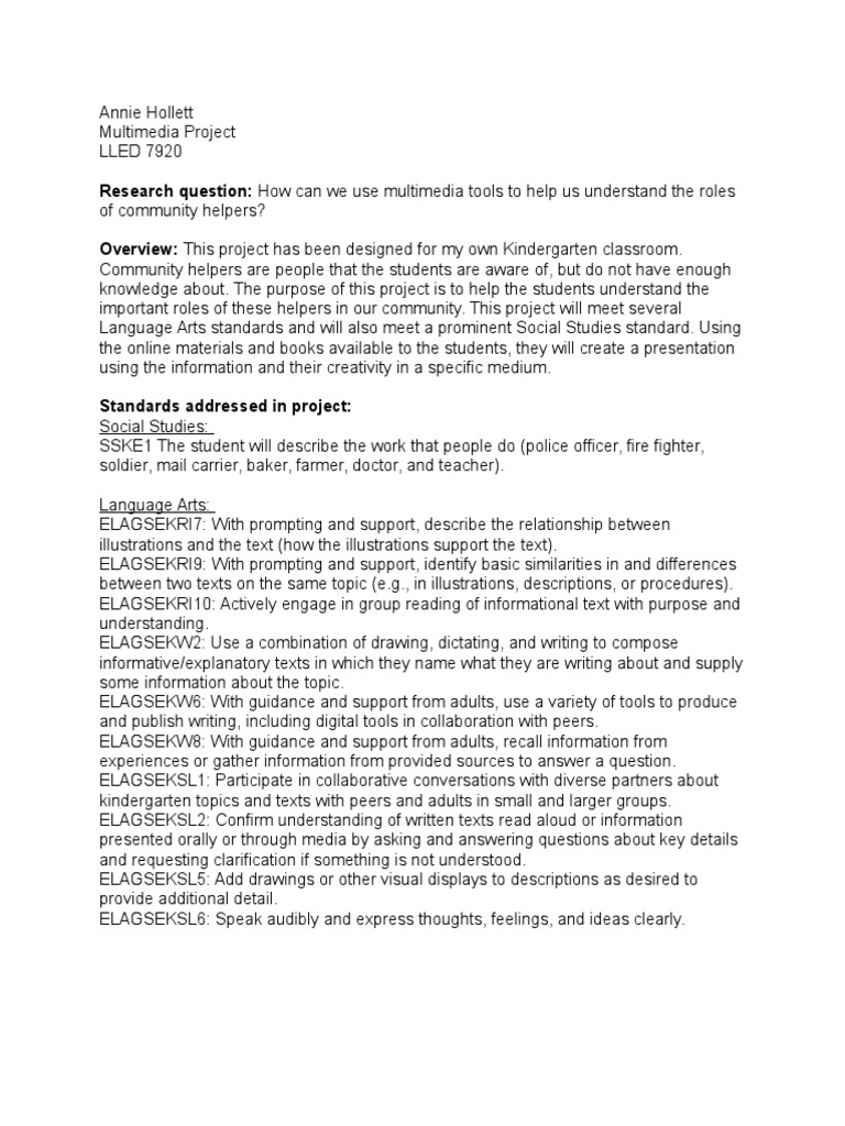 Research Question: How Can We Use Multimedia Tools To Help Us ...