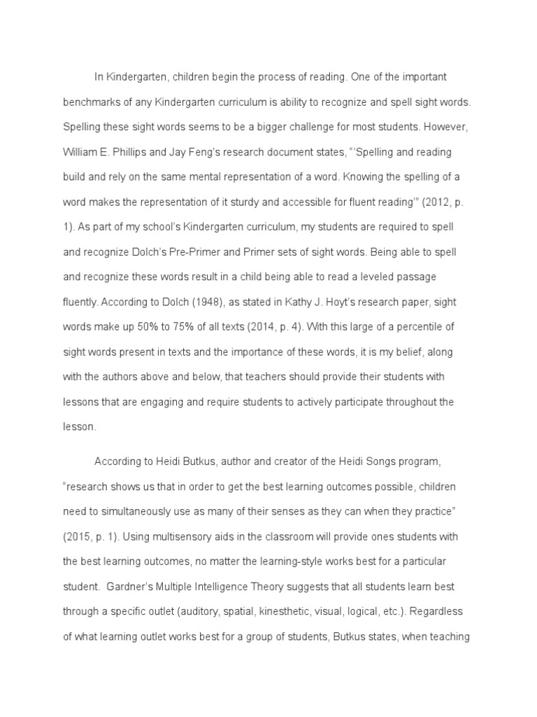 Multisensory | PDF | Reading (Process) | Memory