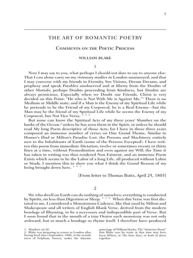 The Art of Romantic Poetry PDF | PDF | William Blake | John Keats