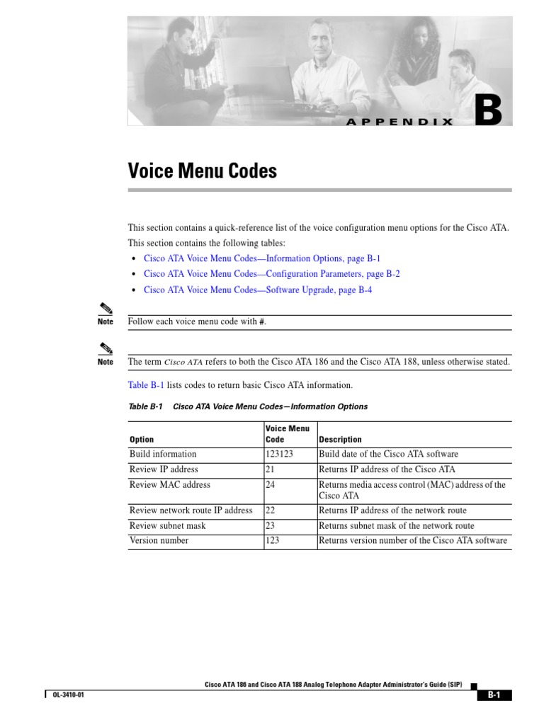 Ata Voice Codes | PDF | Session Initiation Protocol | Ip Address
