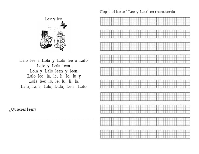 Ficha de Lectura, Leo y Leo | PDF
