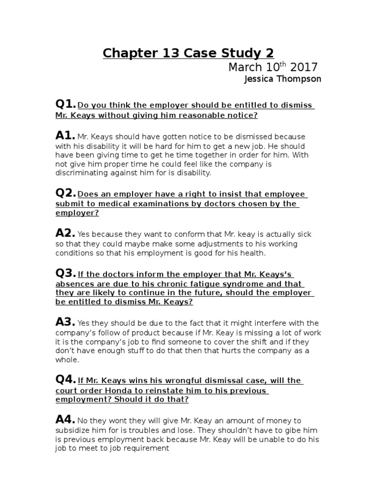 HR Chapter 13 Case Study 2 | PDF