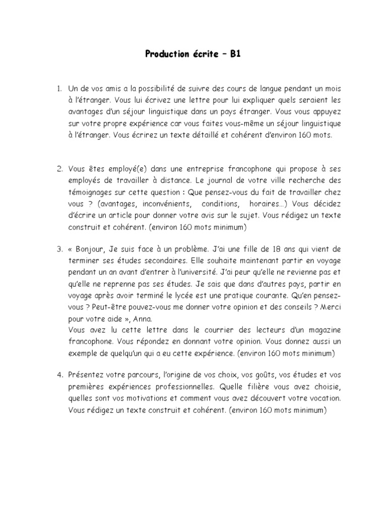 Production Écrite | PDF