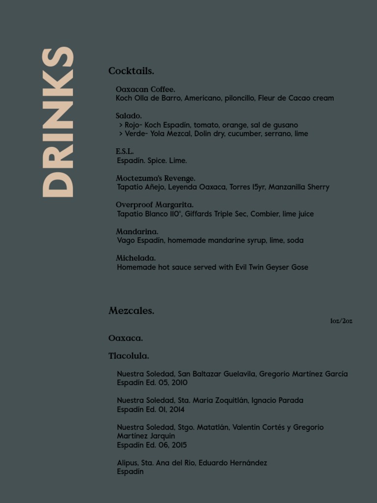 Atla Menu | PDF | Mexican Cuisine | Prepared Foods