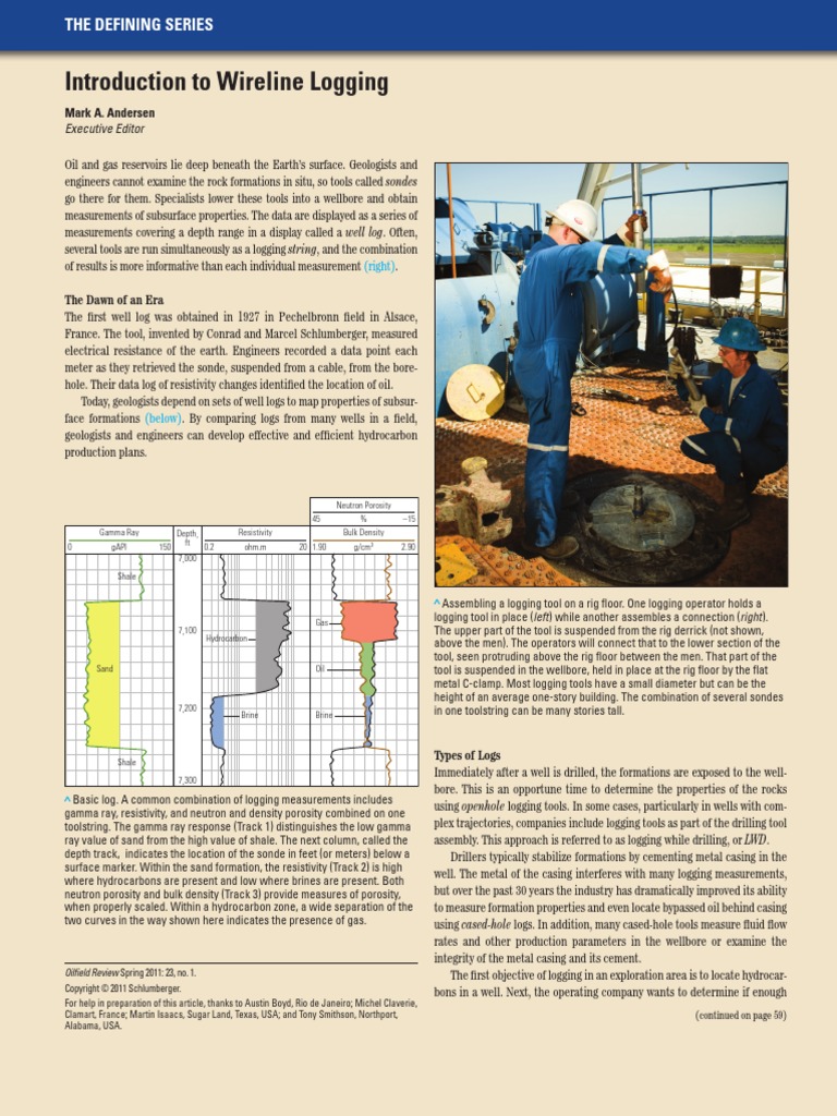Introduction To Wireline Logging: (Right) | PDF | Physical Sciences ...