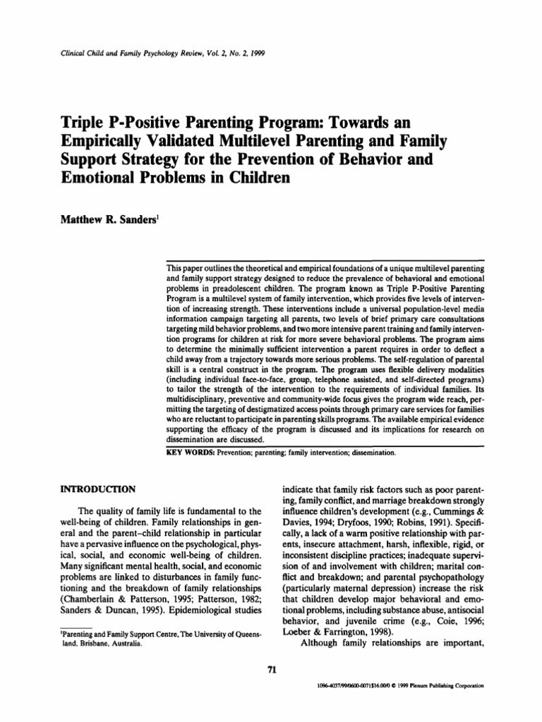 triple p parenting intervention.pdf | Parenting | Relationships & Parenting