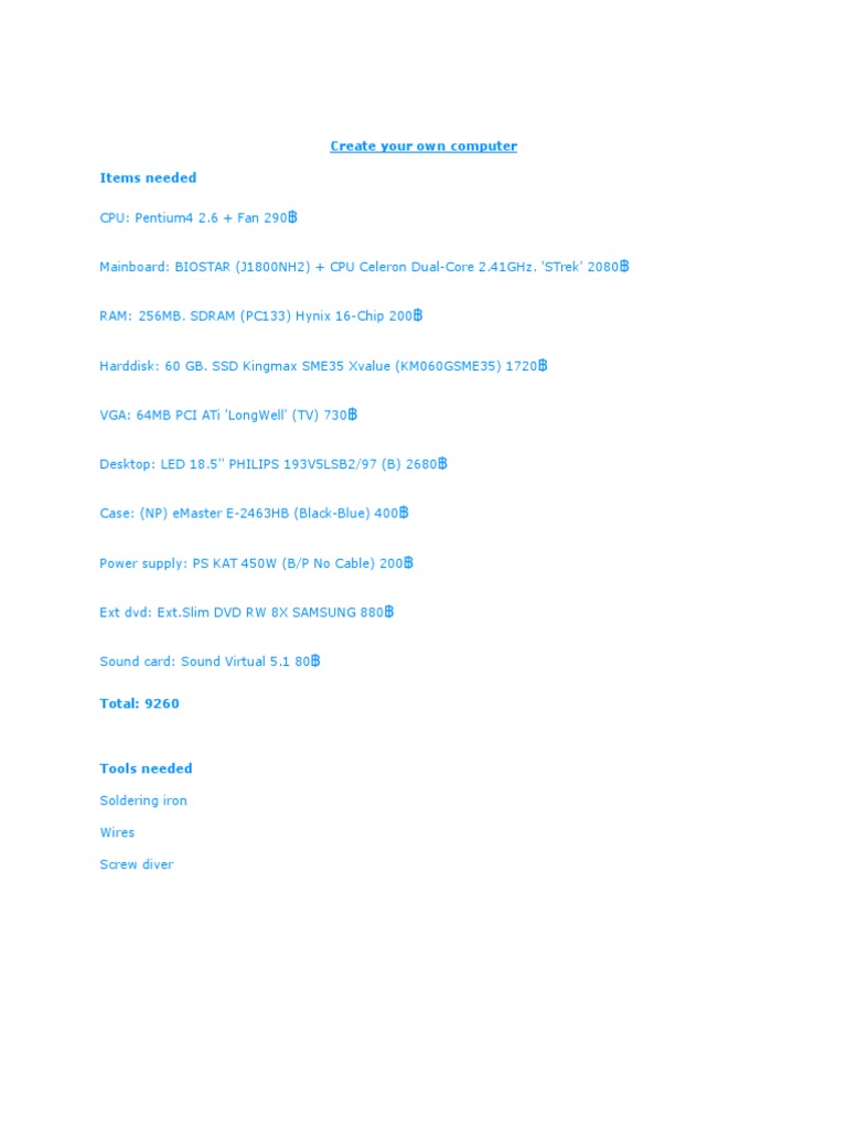 Create Your Own Computer | PDF | Personal Computing | Computer Hardware