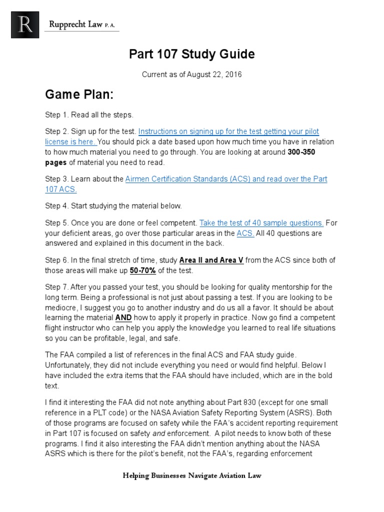 Part 107 Study Guide.06 | PDF | Visual Flight Rules | Instrument Flight ...