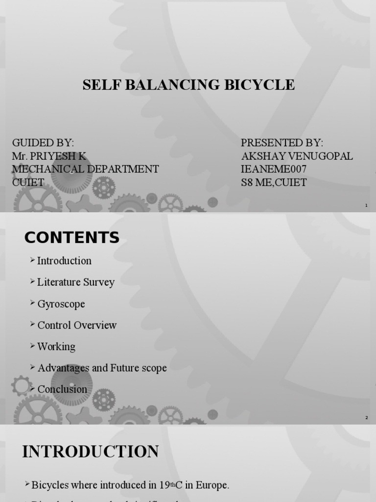 Self Balancing Bicycle: Design and Working of an Automatically Balanced ...