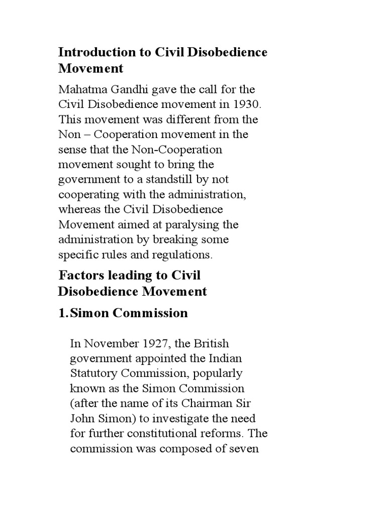 Introduction to Civil Disobedience Movement | British Raj | Public Law