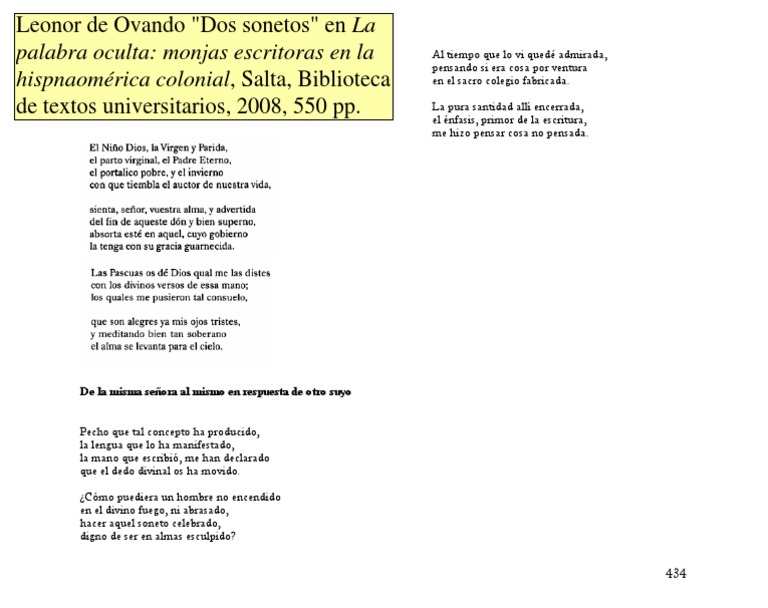 Leonor de Ovando, Dos Sonetos | PDF