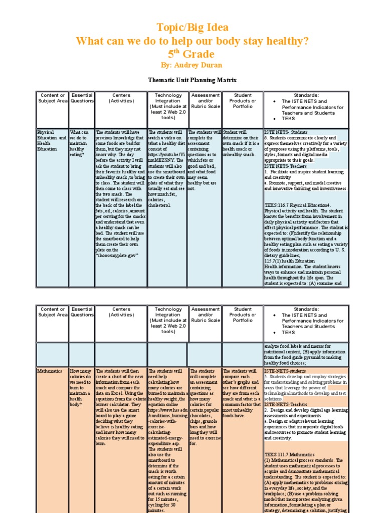 Healthy Living for 5th Graders | PDF | Healthy Diet | Educational ...
