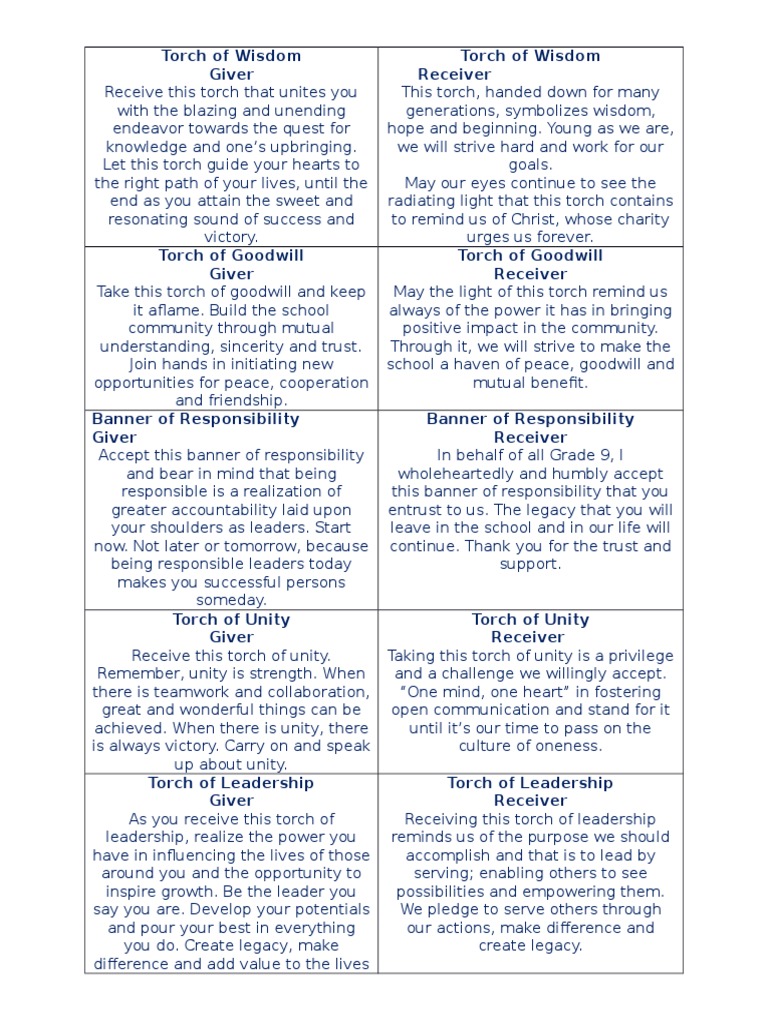 Torch of Wisdom Giver | PDF | Courage | Leadership