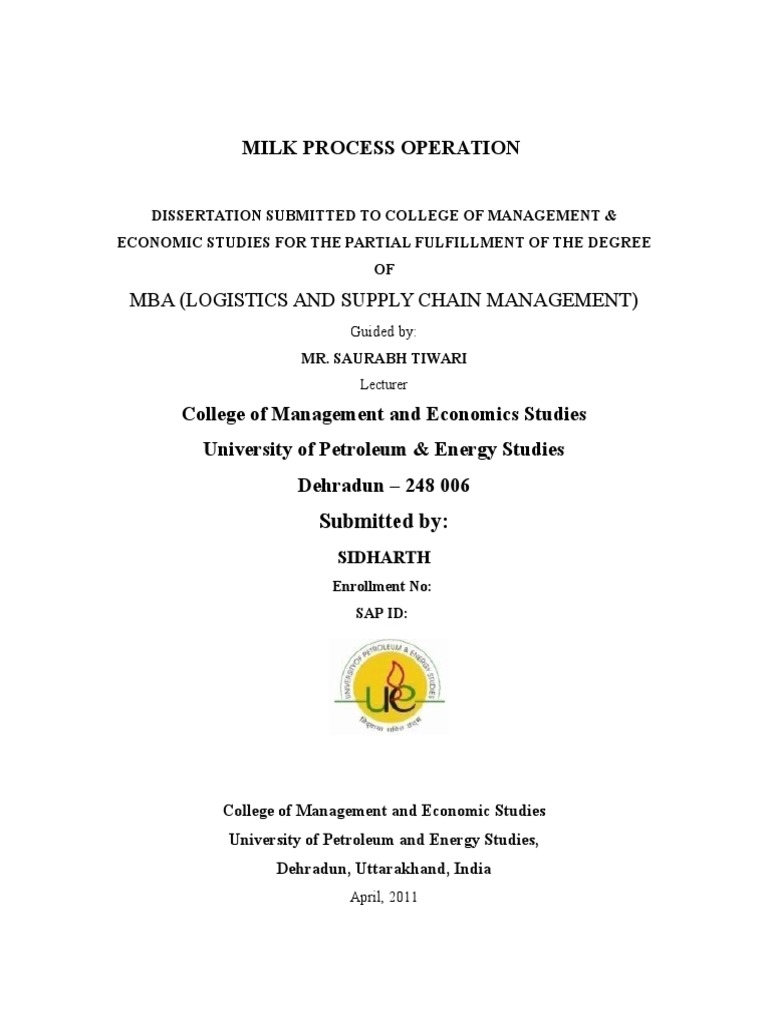 Milk Processing Operations Dissertation | PDF | Milk | Dairy