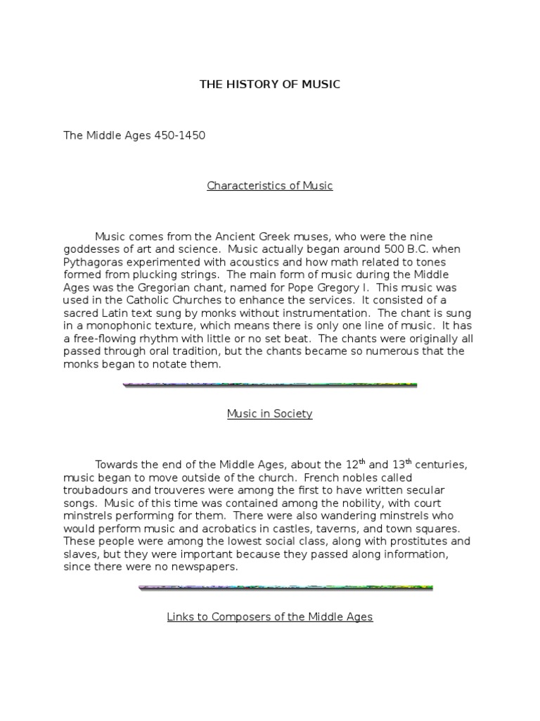 The History of Music | PDF | Classical Period (Music) | Baroque Music