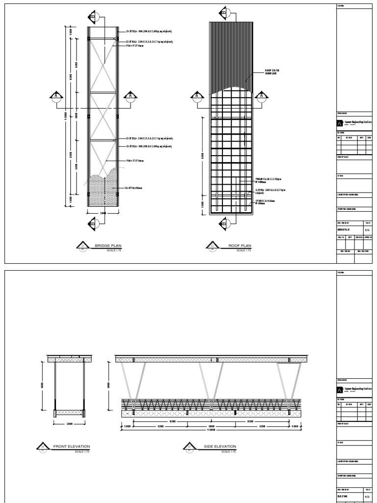 Engineering Drawings for a Prefabricated Bridge Structure | PDF