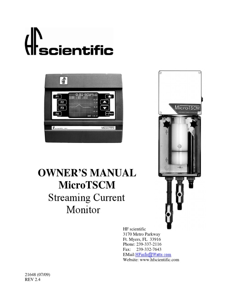 Owner'S Manual: Microtscm Streaming Current Monitor | PDF