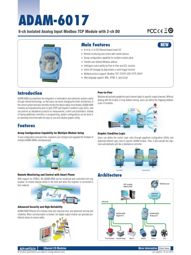 Adam-6017 DS20140613094245 | PDF | Transmission Control Protocol ...